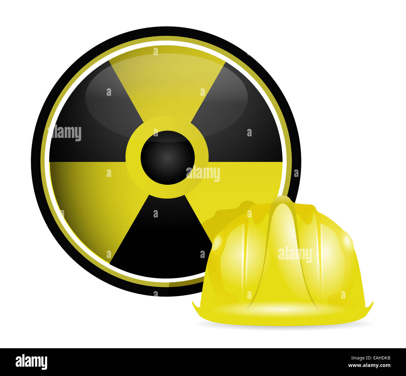 Radioactive helmet protection sign Stock Photo - Alamy