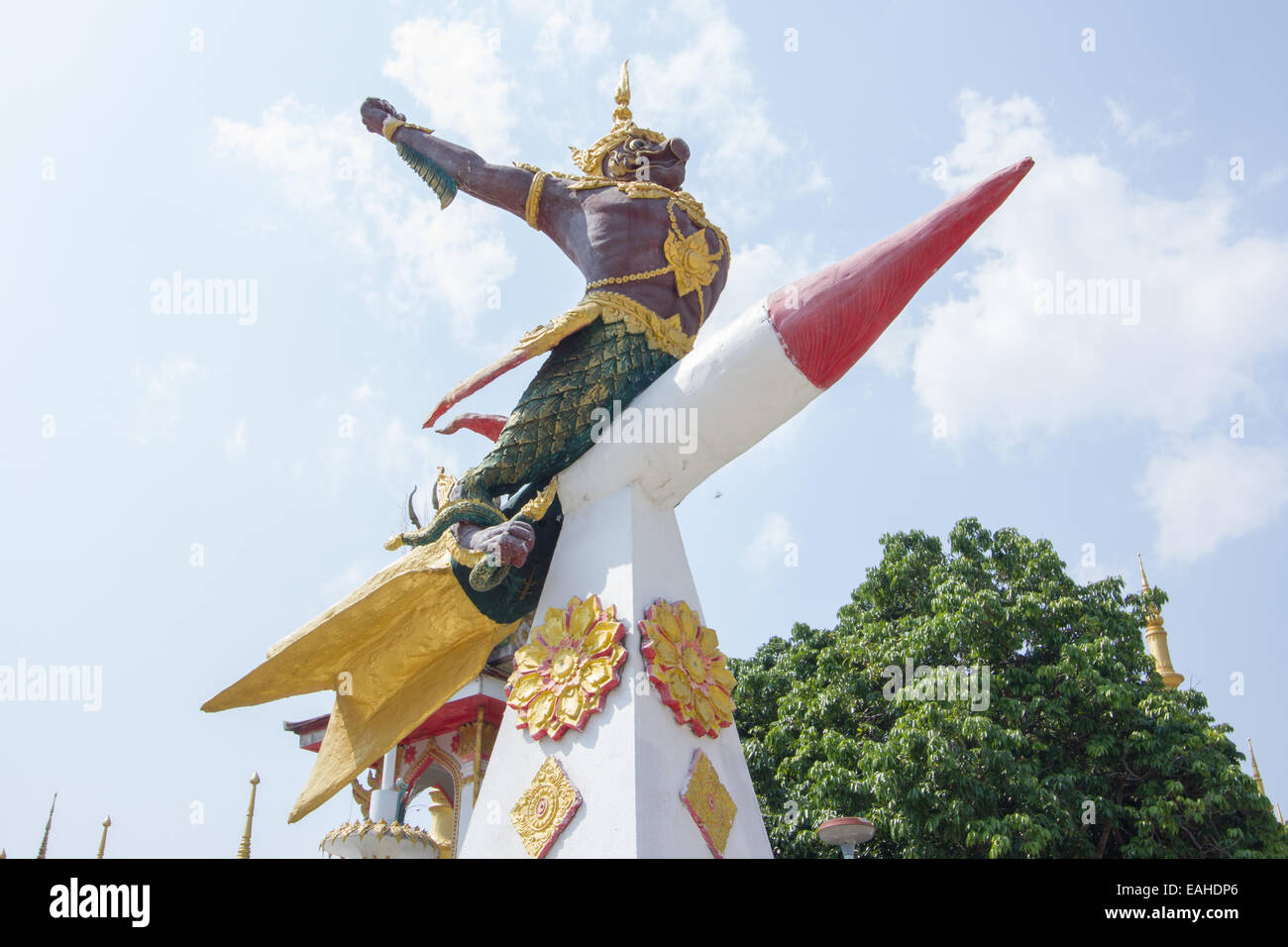 god of bird on rocket, statue in temple of thailand Stock Photo - Alamy