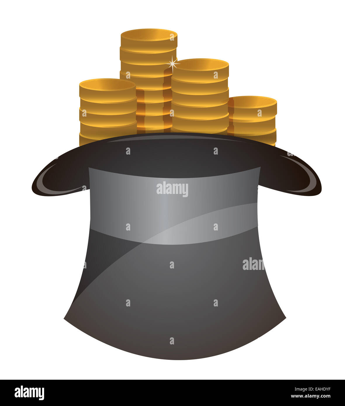 Coin in hat Stock Photo - Alamy