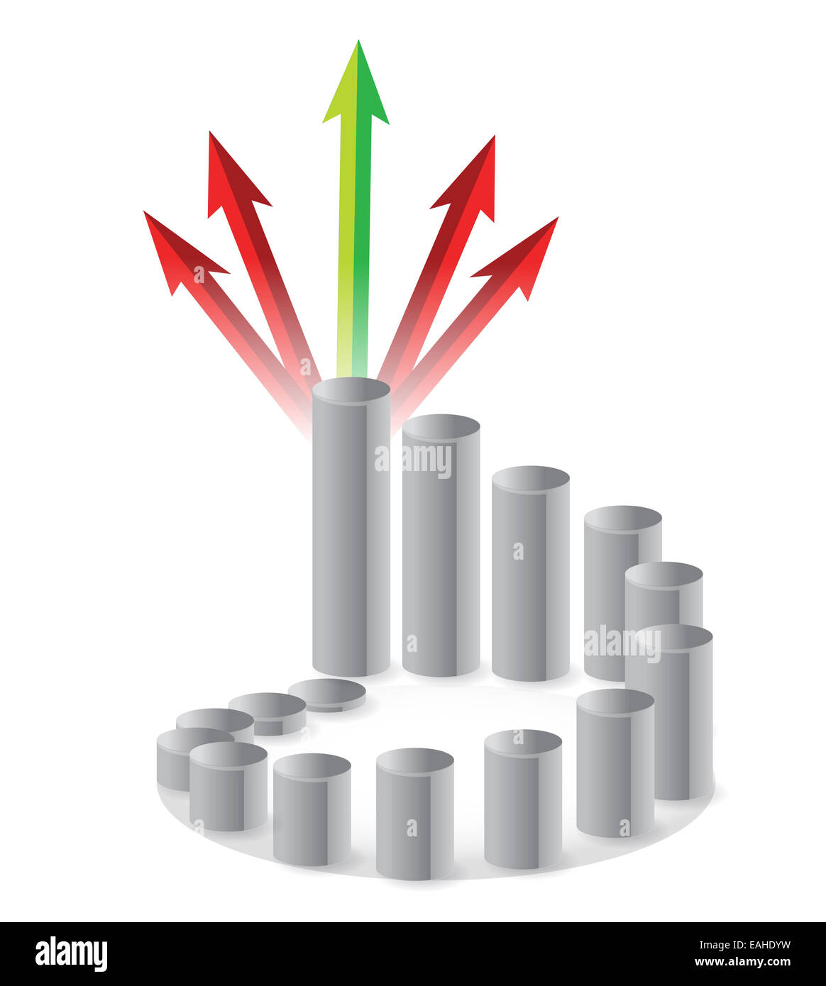 Graph and arrows Stock Photo - Alamy