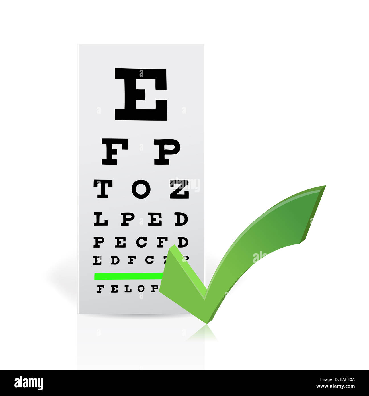 Medical Eye Chart with a checkmark. Good vision Stock Photo - Alamy
