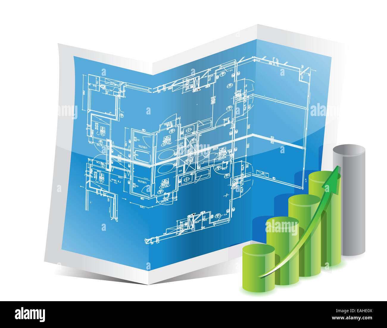 Blueprint and graph Stock Photo - Alamy