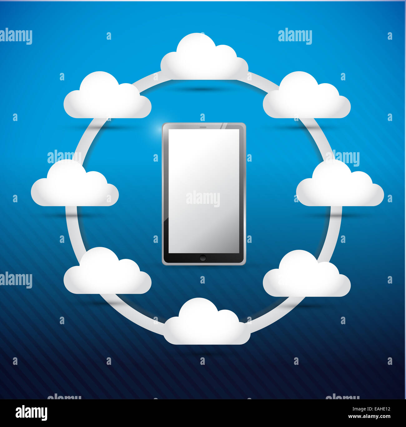 Smartphone cloud computing network diagram Stock Photo - Alamy