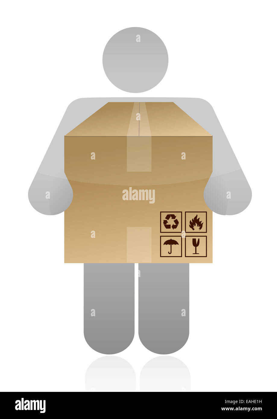 Icon carrying a box Stock Photo - Alamy