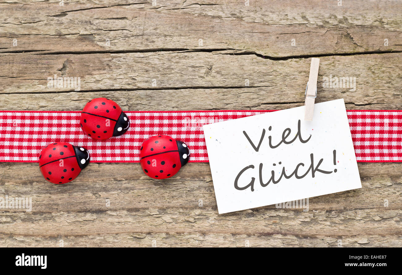 german greeting card with ladybugs Stock Photo - Alamy