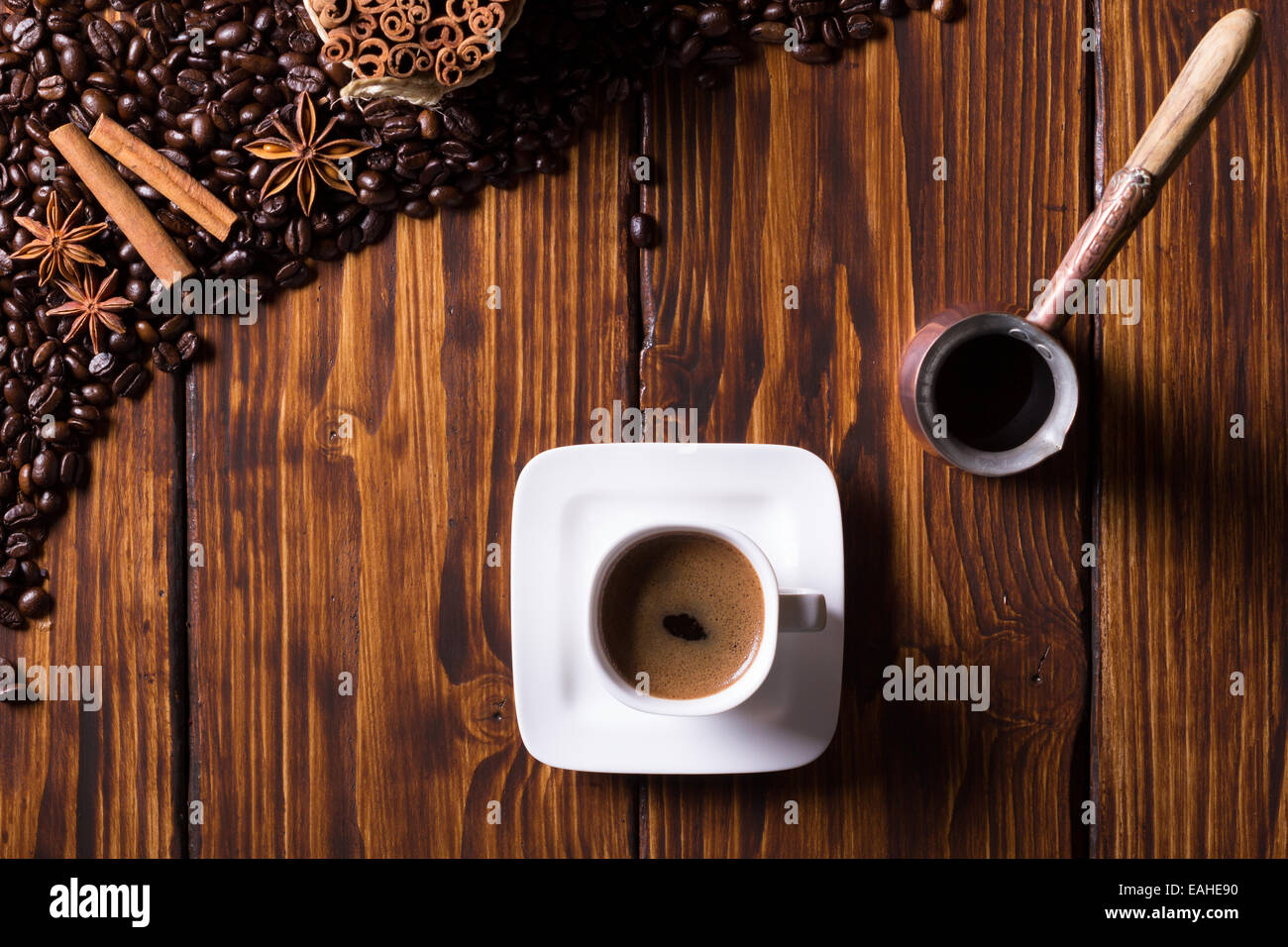 Coffee table, top view Stock Photo - Alamy