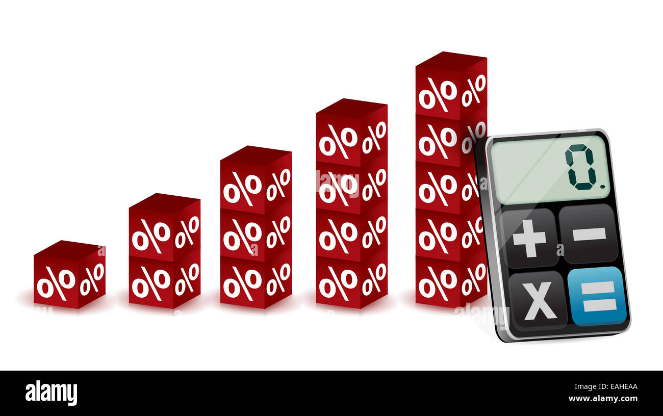 Discount graph and modern calculator Stock Photo - Alamy