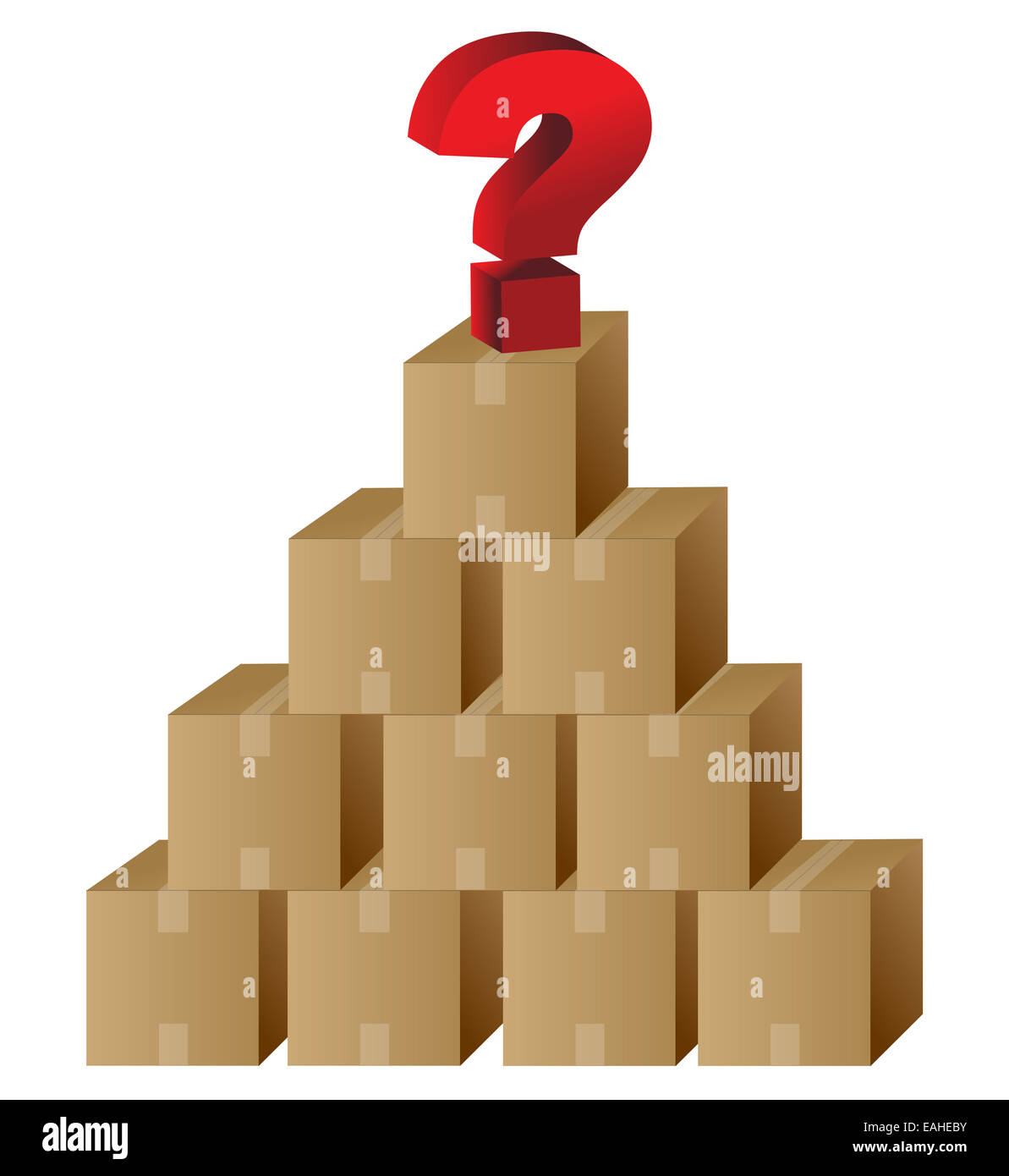 Boxes and a question mark in top Stock Photo - Alamy