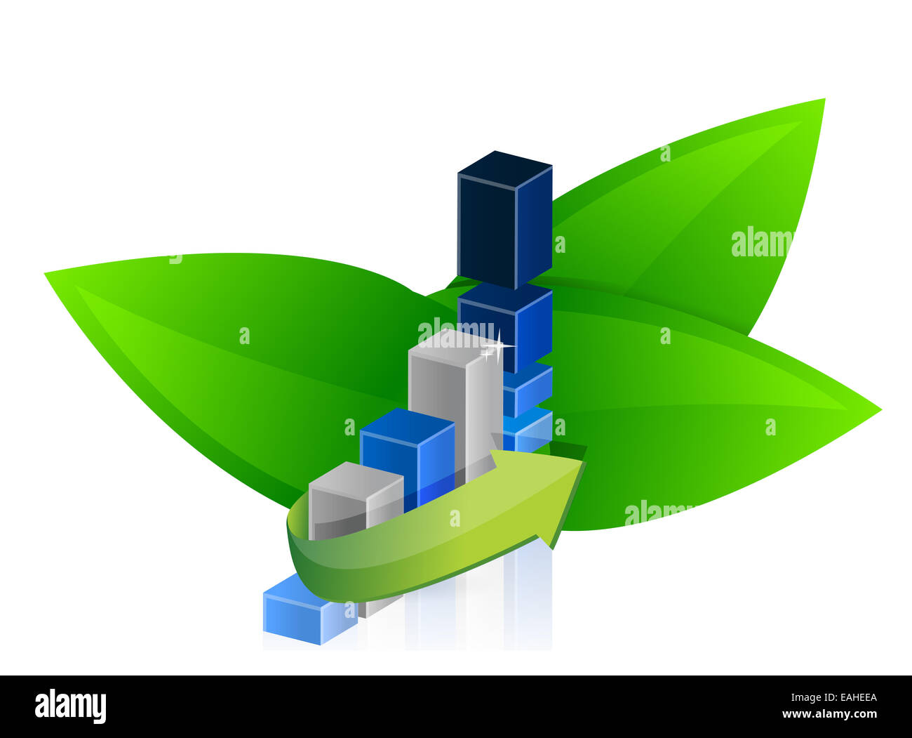 Success graph in nature illustration design Stock Photo - Alamy