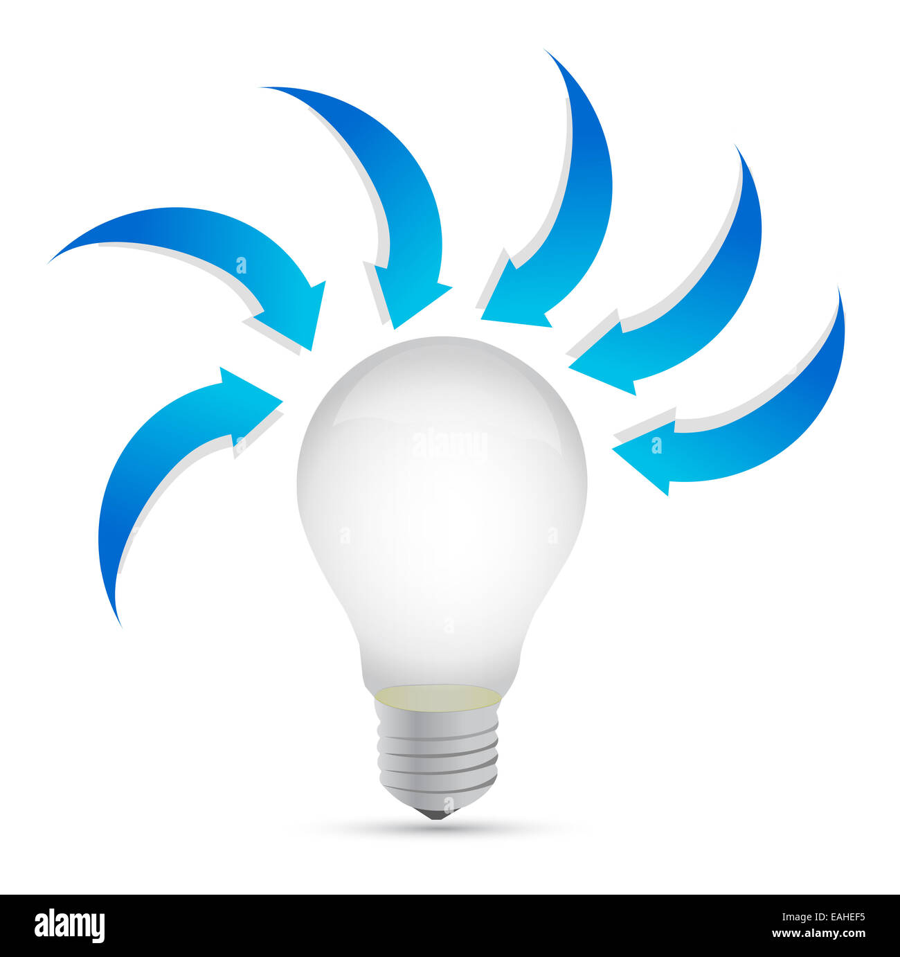 Idea light bulb arrows Cut Out Stock Images & Pictures - Alamy