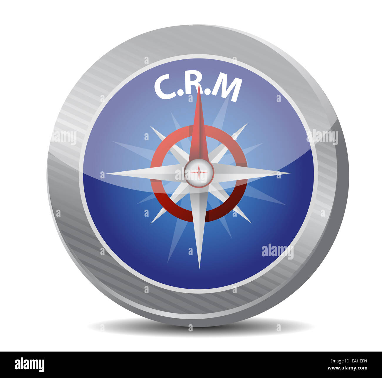 Crm guide. compass illustration design Stock Photo - Alamy