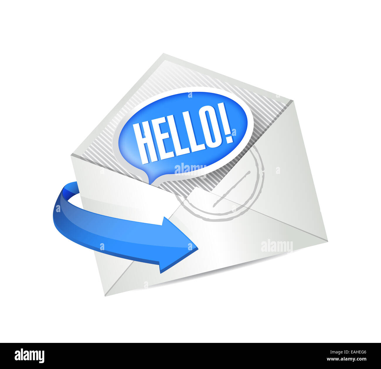 Open letter. hello email illustration design Stock Photo - Alamy