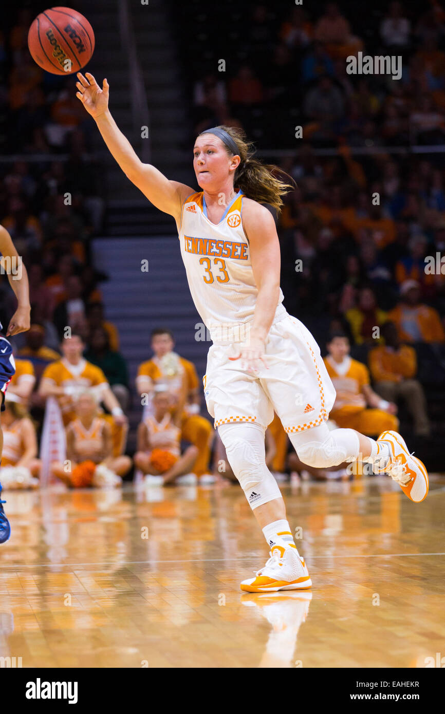 November 14, 2014:Alexa Middleton #33 of the Tennessee Lady Volunteers ...