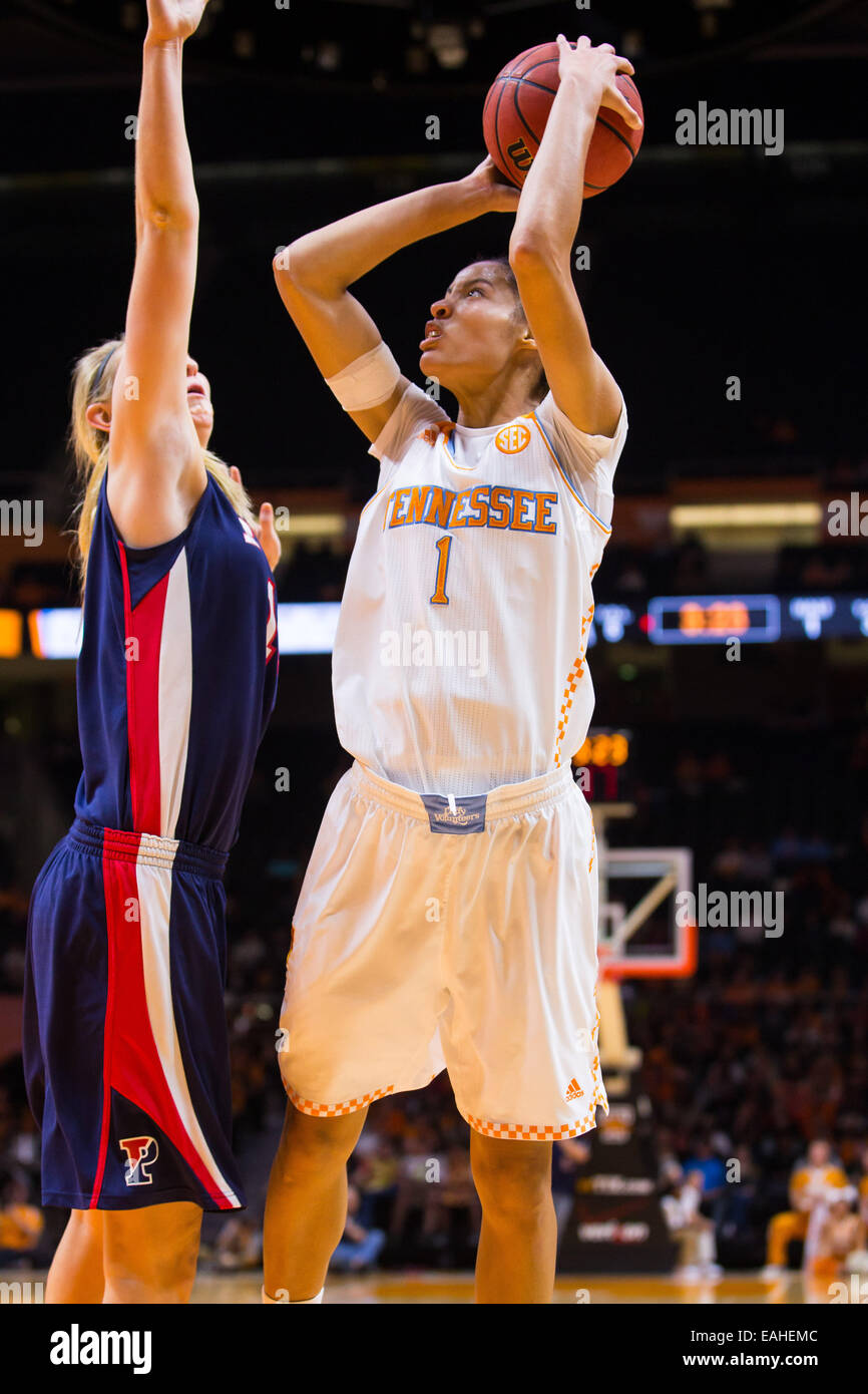 November 14, 2014:Nia Moore #1 of the Tennessee Lady Volunteers shoots ...
