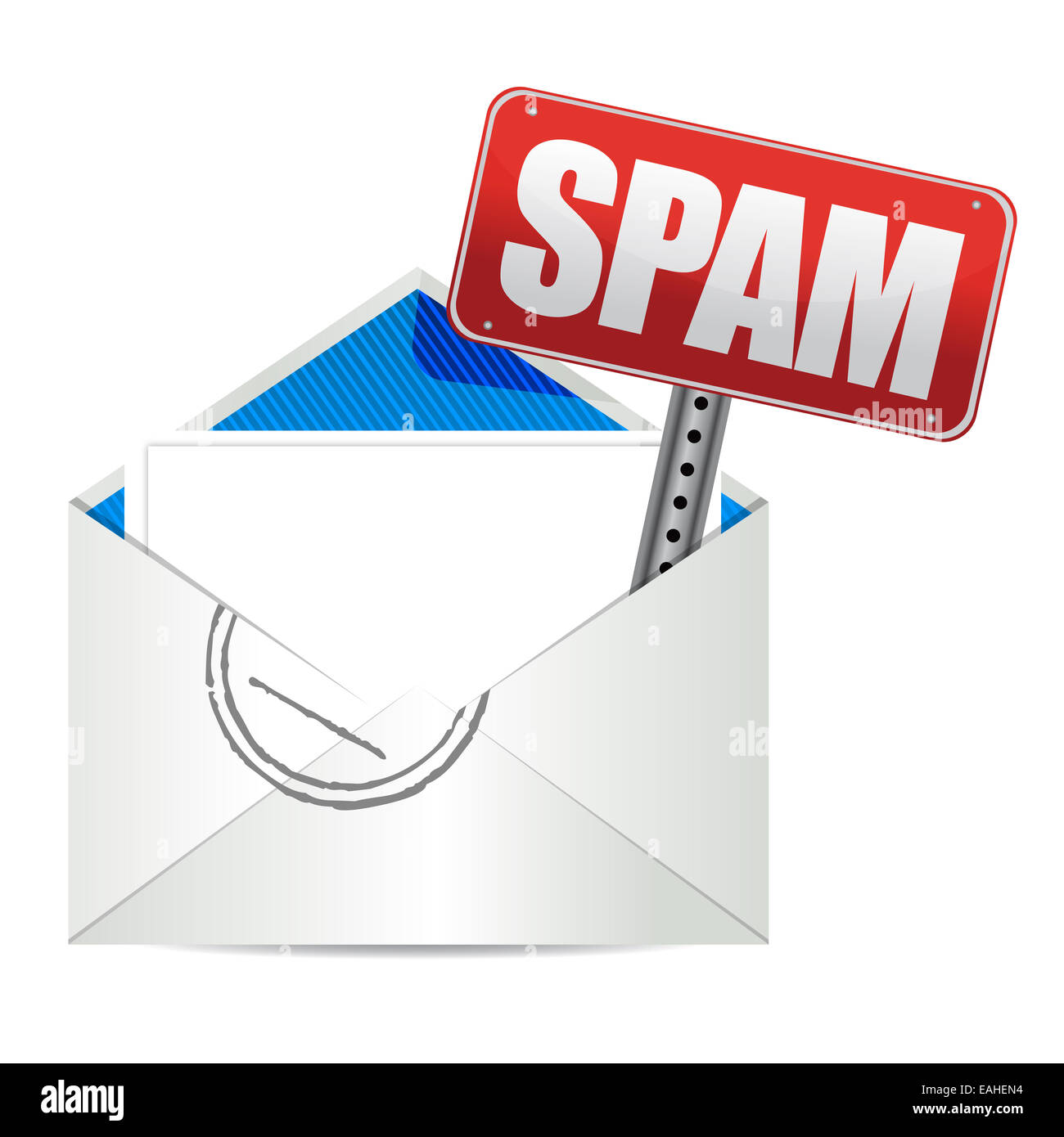 spam mail or e-mail concept sign illustration design over white Stock ...