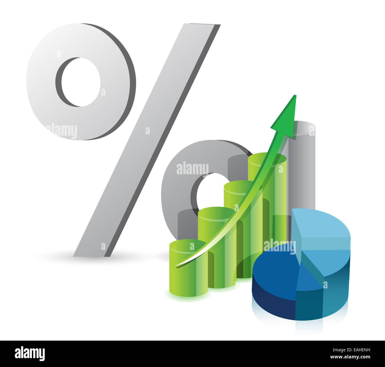 Graph pie chart and discount percentage Stock Photo - Alamy