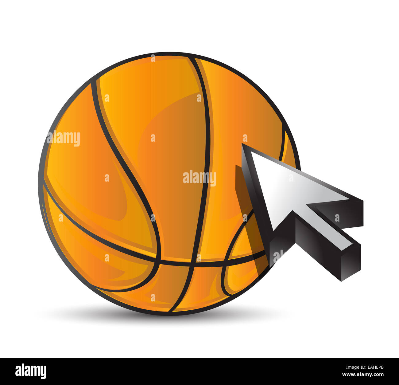 Basketball ball with cursor arrow - sport shopping Stock Photo - Alamy
