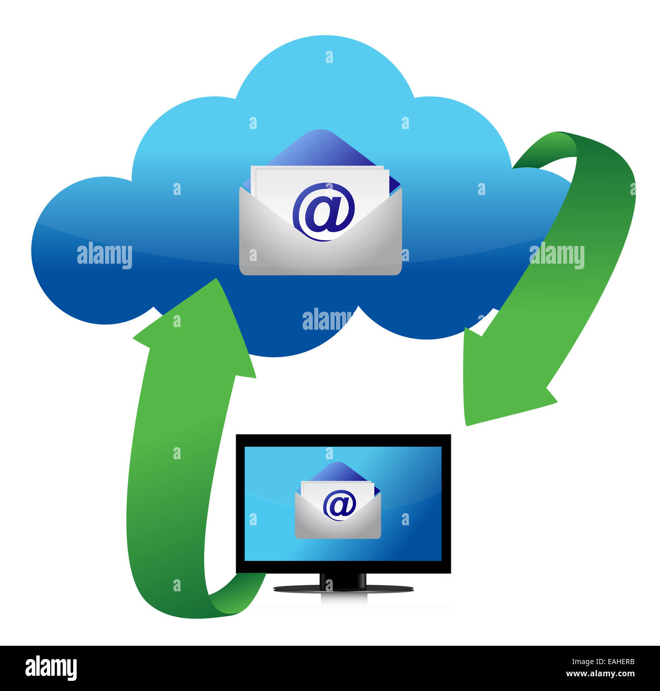 sending an email illustration design over a white background design ...
