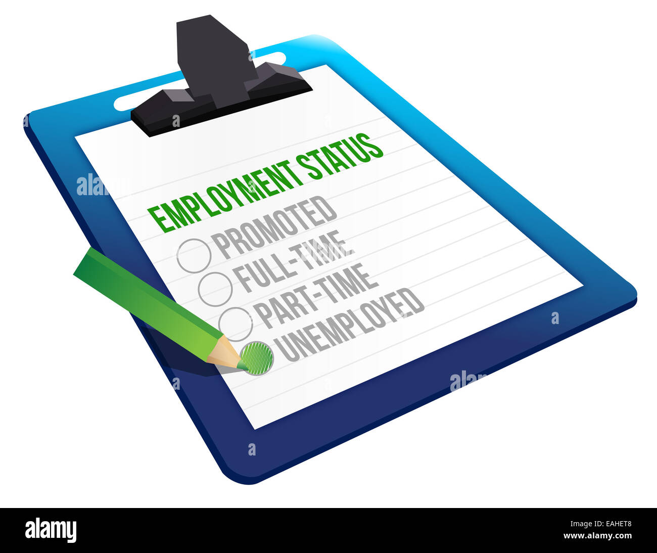 Employment Status clipboard Stock Photo - Alamy