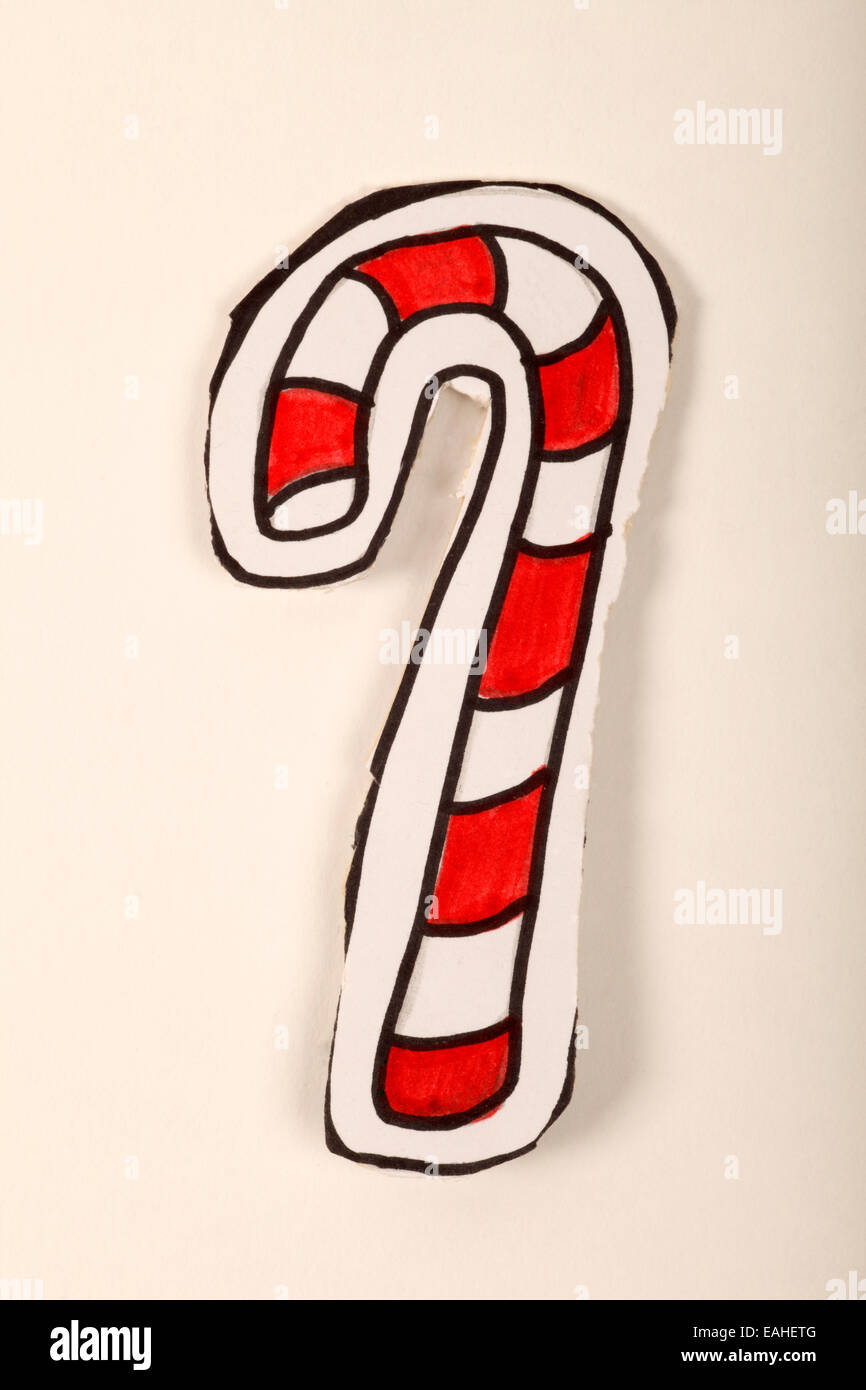 cartoon illustration of a Christmas candy cane to hang on the tree ...