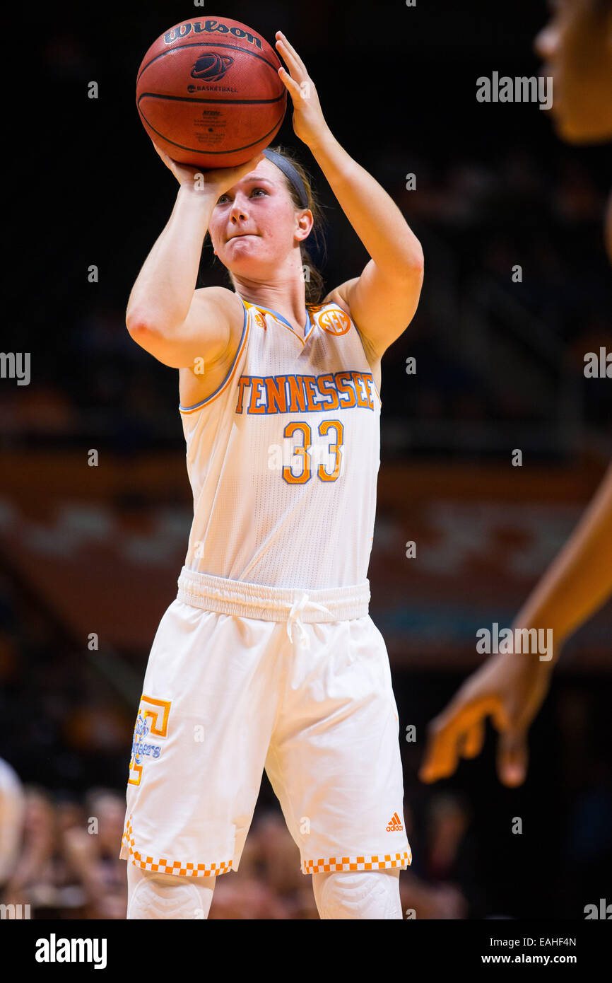 November 14, 2014:Alexa Middleton #33 of the Tennessee Lady Volunteers ...