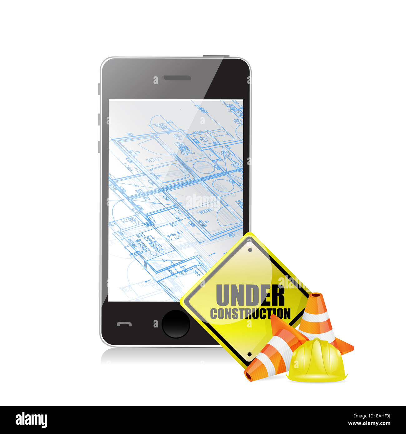 Technology blueprint under construction Stock Photo - Alamy
