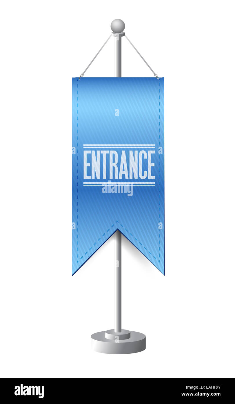 Entrance standing banner sign illustration Stock Photo - Alamy