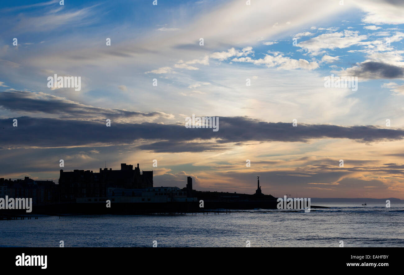 Aberystwyth promenade at sunset Stock Photo - Alamy