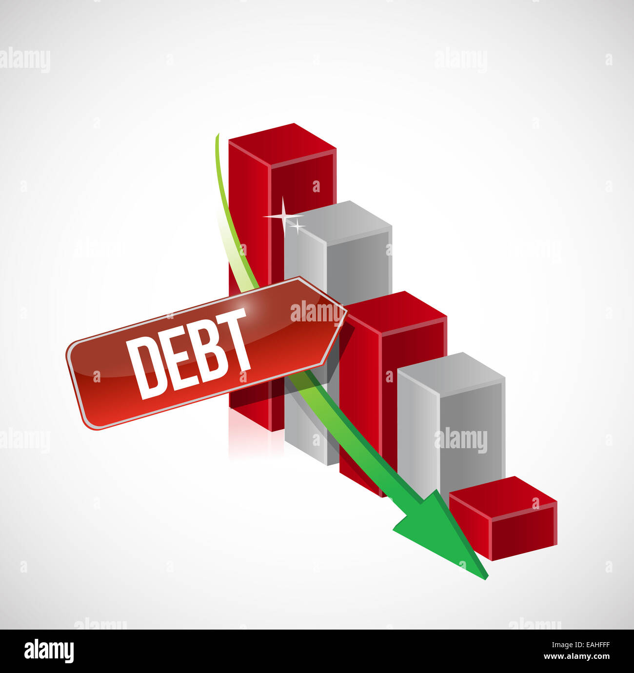 Growth bar graph of debt on white Stock Photo - Alamy