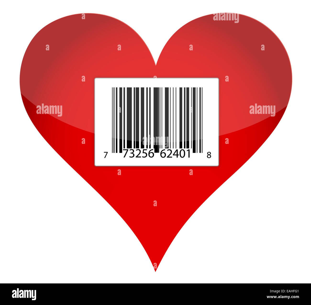 Barcode heart illustration design Stock Photo - Alamy