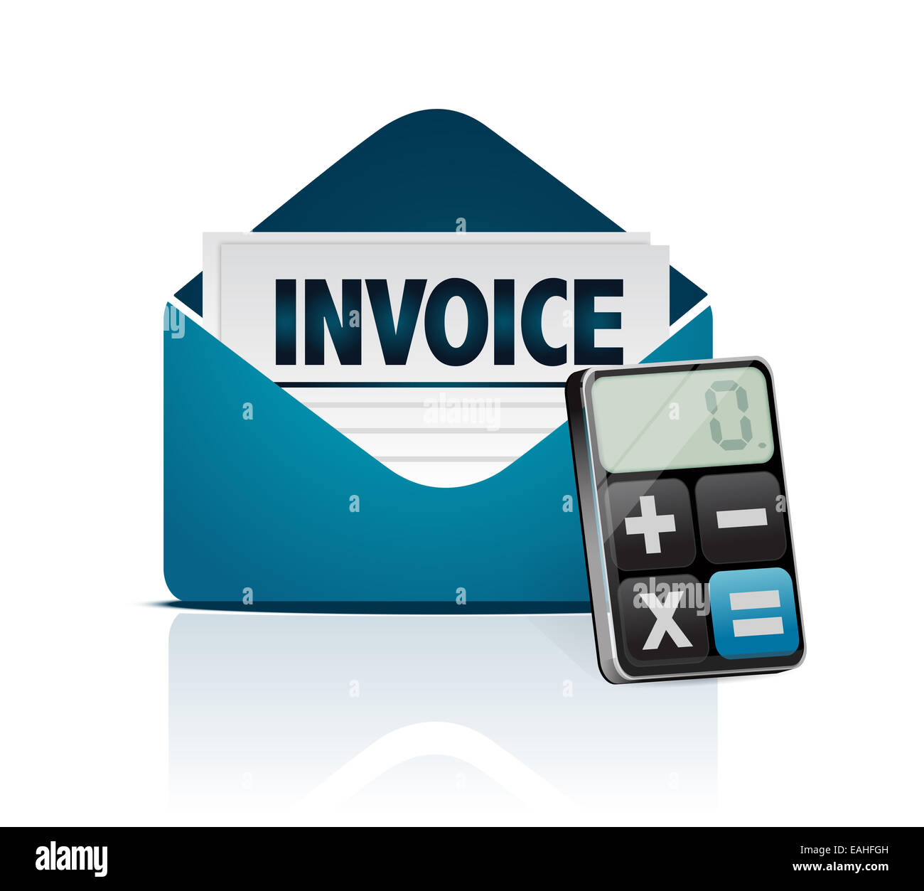Invoice and modern calculator Stock Photo - Alamy