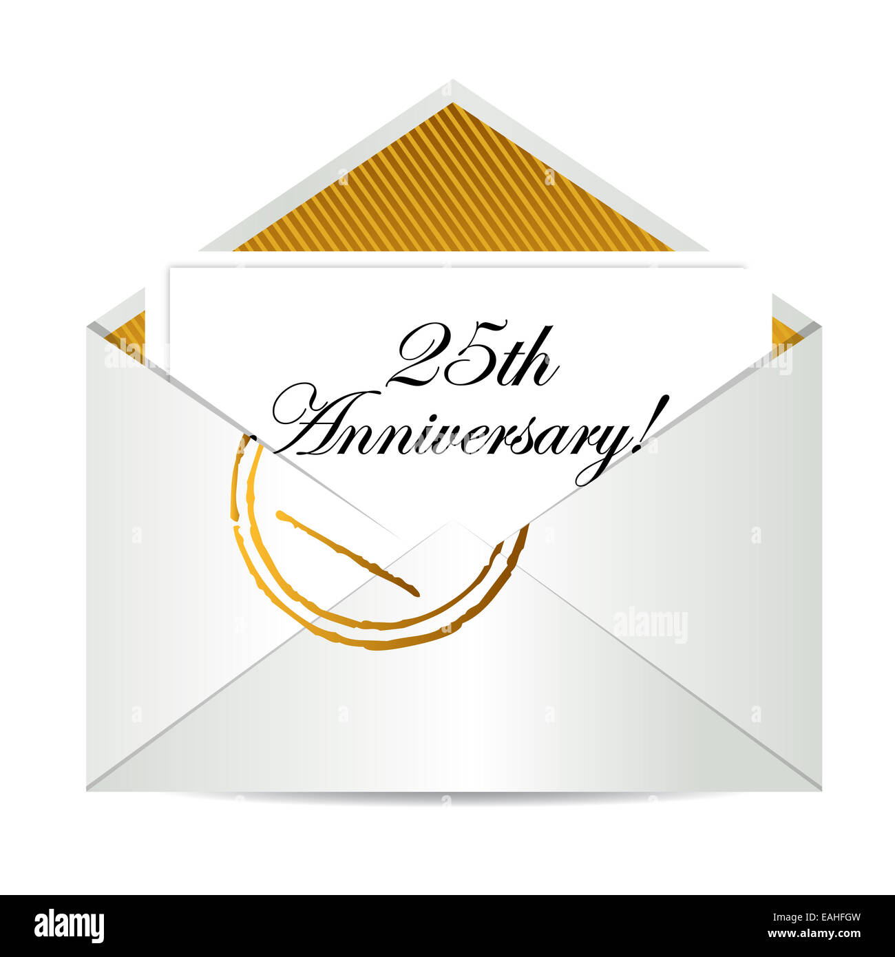 Happy 25th Anniversary gold mail letter Stock Photo - Alamy