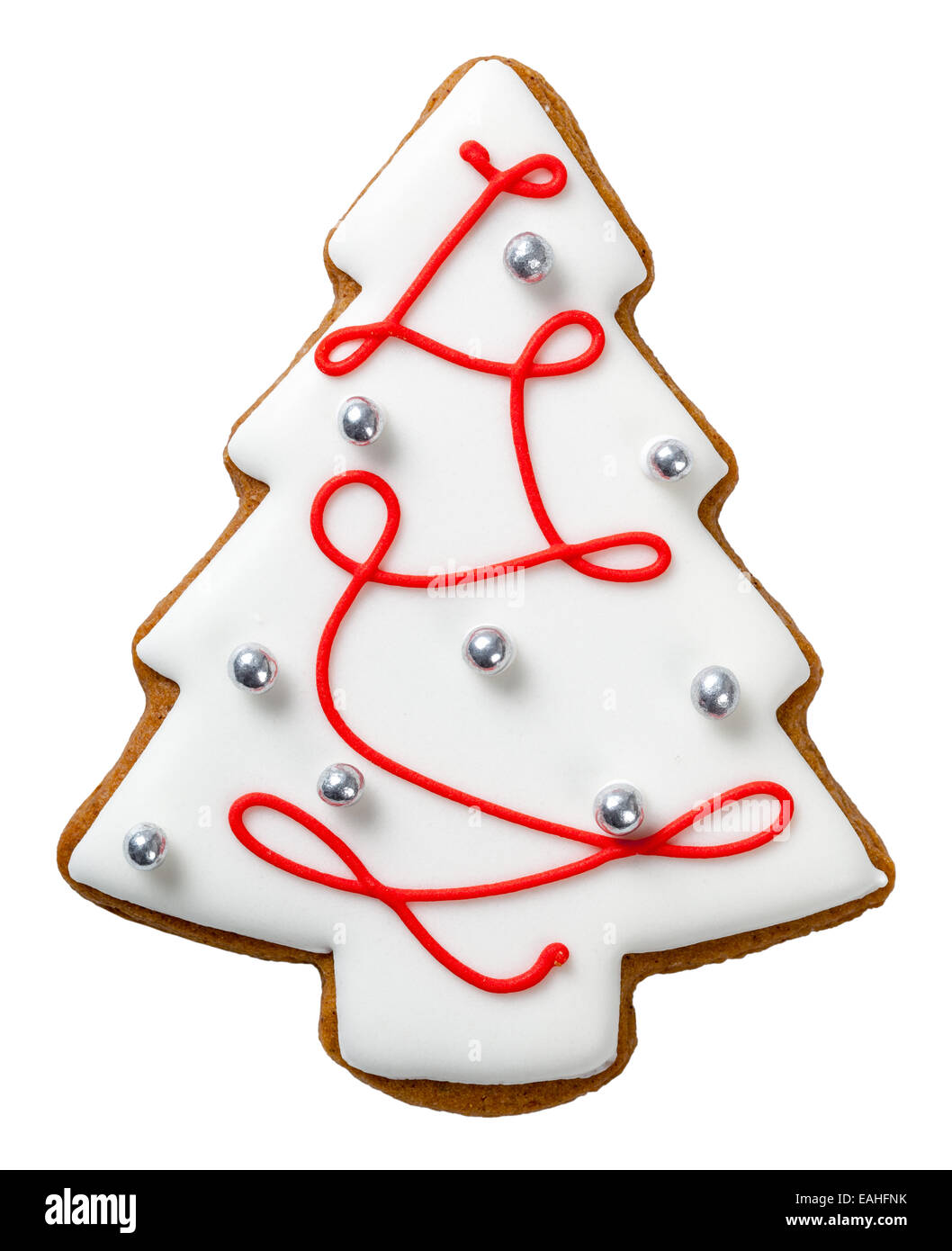 Gingerbread tree cookie for Christmas isolated on white background ...
