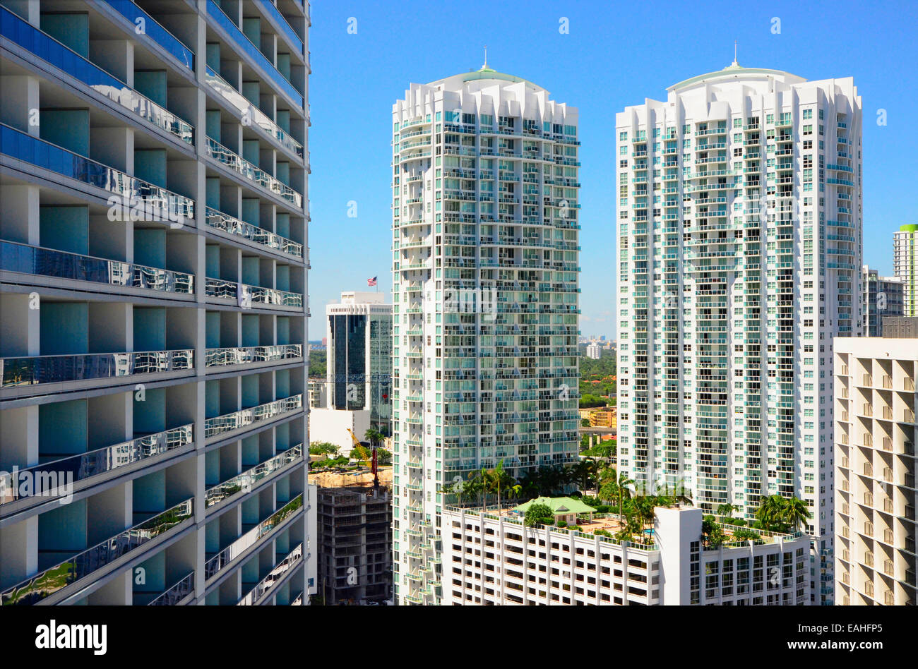 Miami Skyline: View of the Miami skyline looking South from the 40th ...