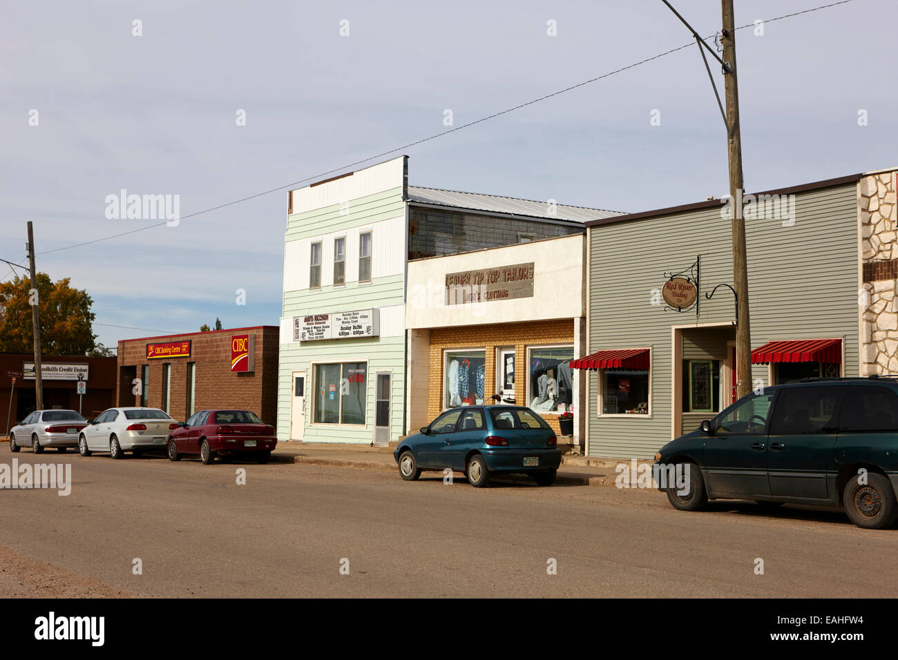 stores on first avenue the town of leader sk Canada Stock Photo - Alamy