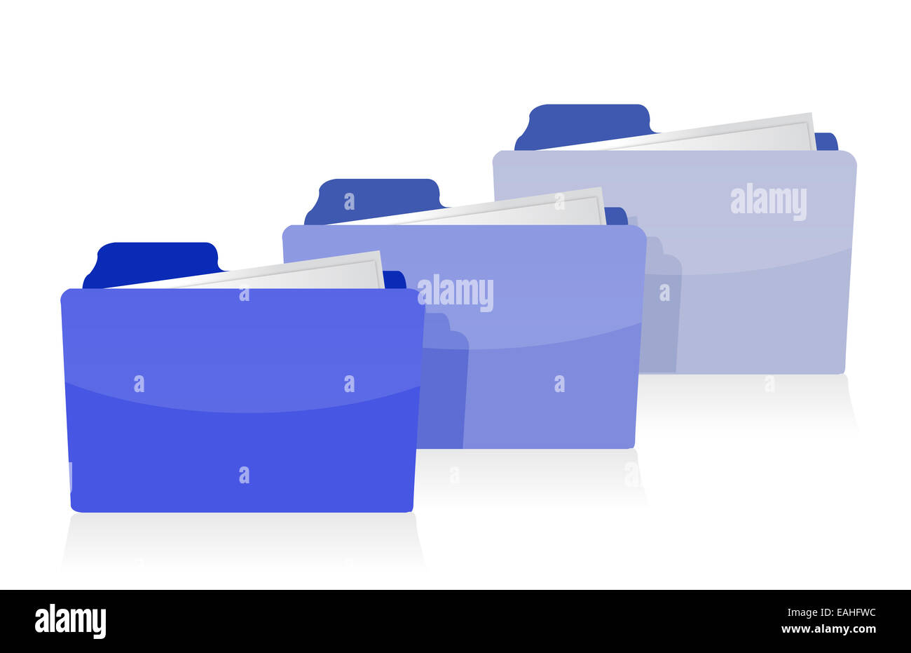 Set of blue folders Stock Photo - Alamy