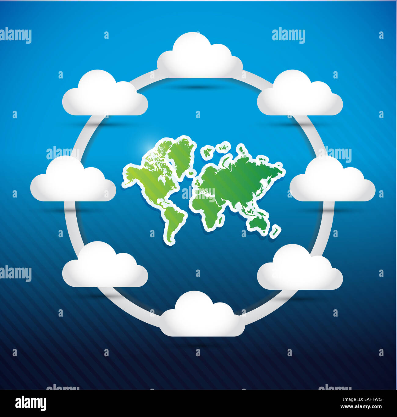 World map cloud computing network diagram Stock Photo - Alamy