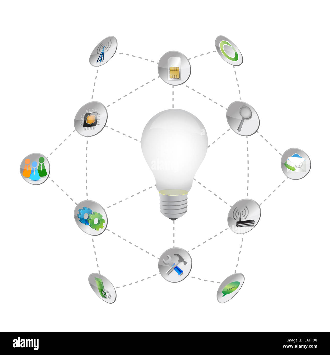 Business symbols and icons lightbulb Stock Photo - Alamy