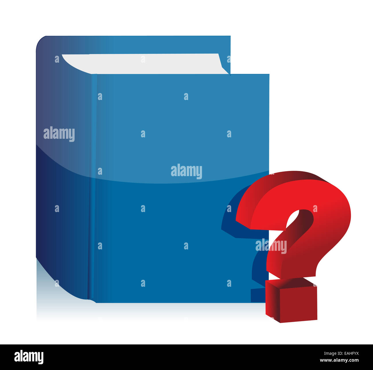 Book and question mark illustration design Stock Photo - Alamy