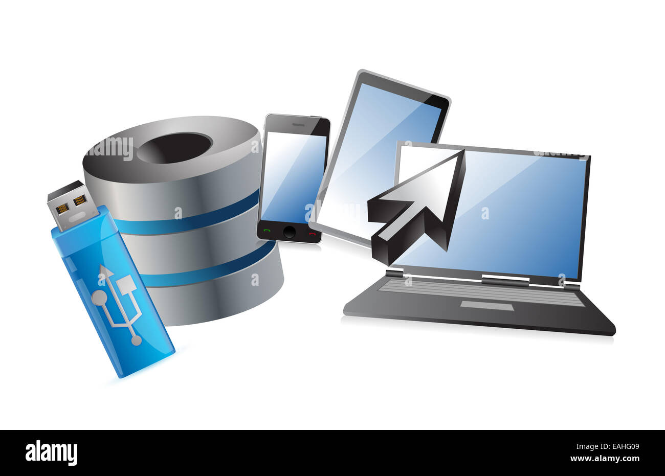 Set of electronic objects illustration Stock Photo - Alamy