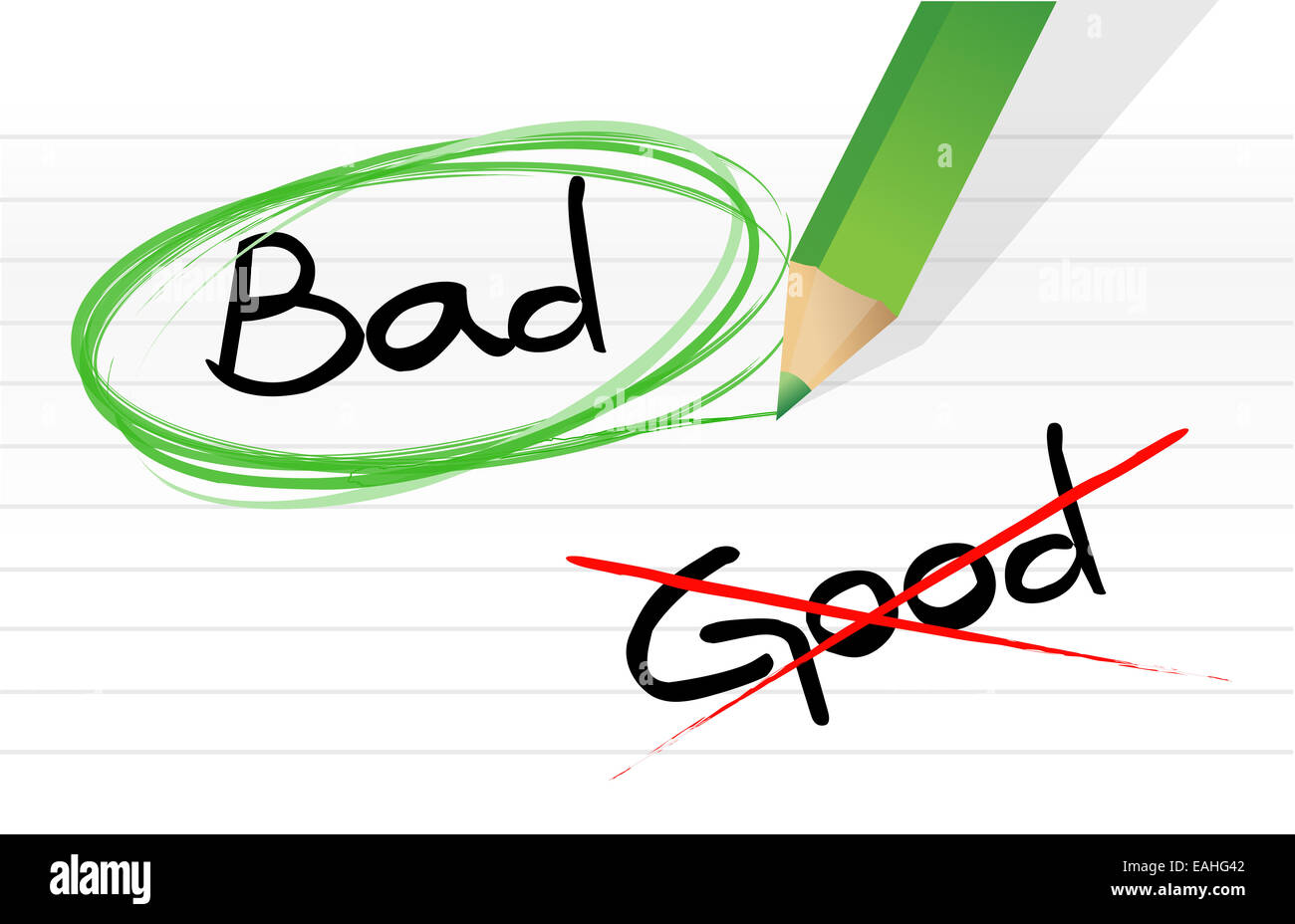 Good vs bad Stock Photo - Alamy