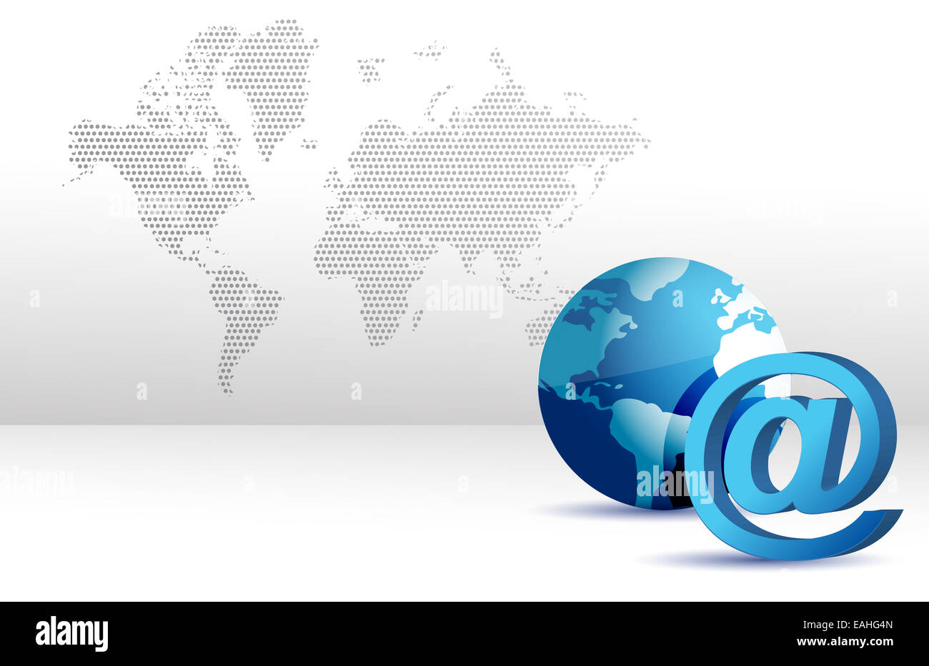 Globe and att mail sign Stock Photo - Alamy