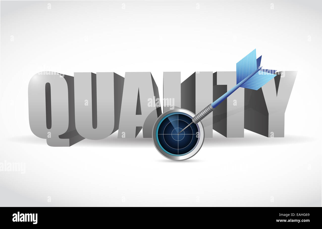Quality and radar target illustration design Stock Photo - Alamy