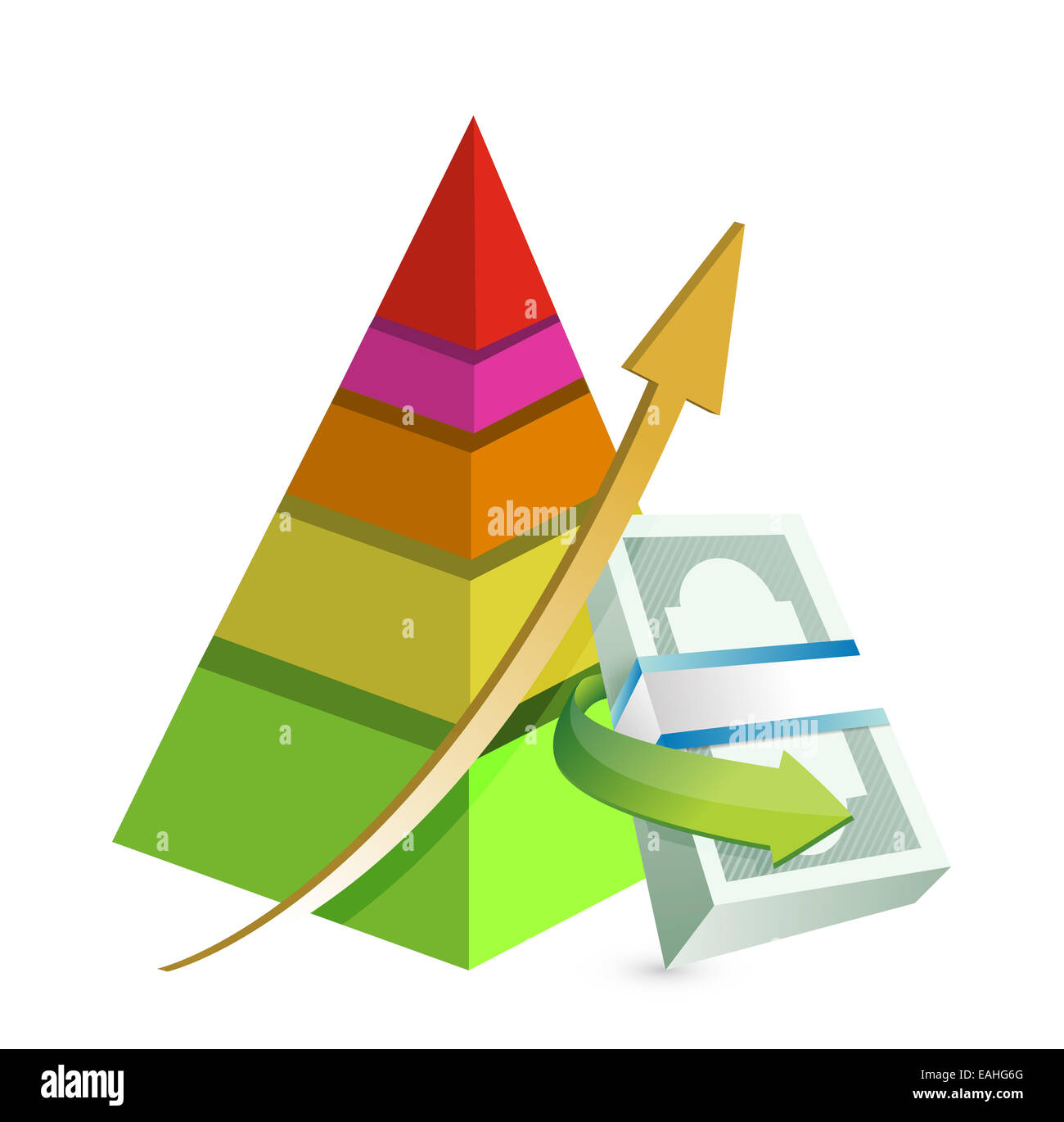 financial pyramid chart illustration design over a white background ...