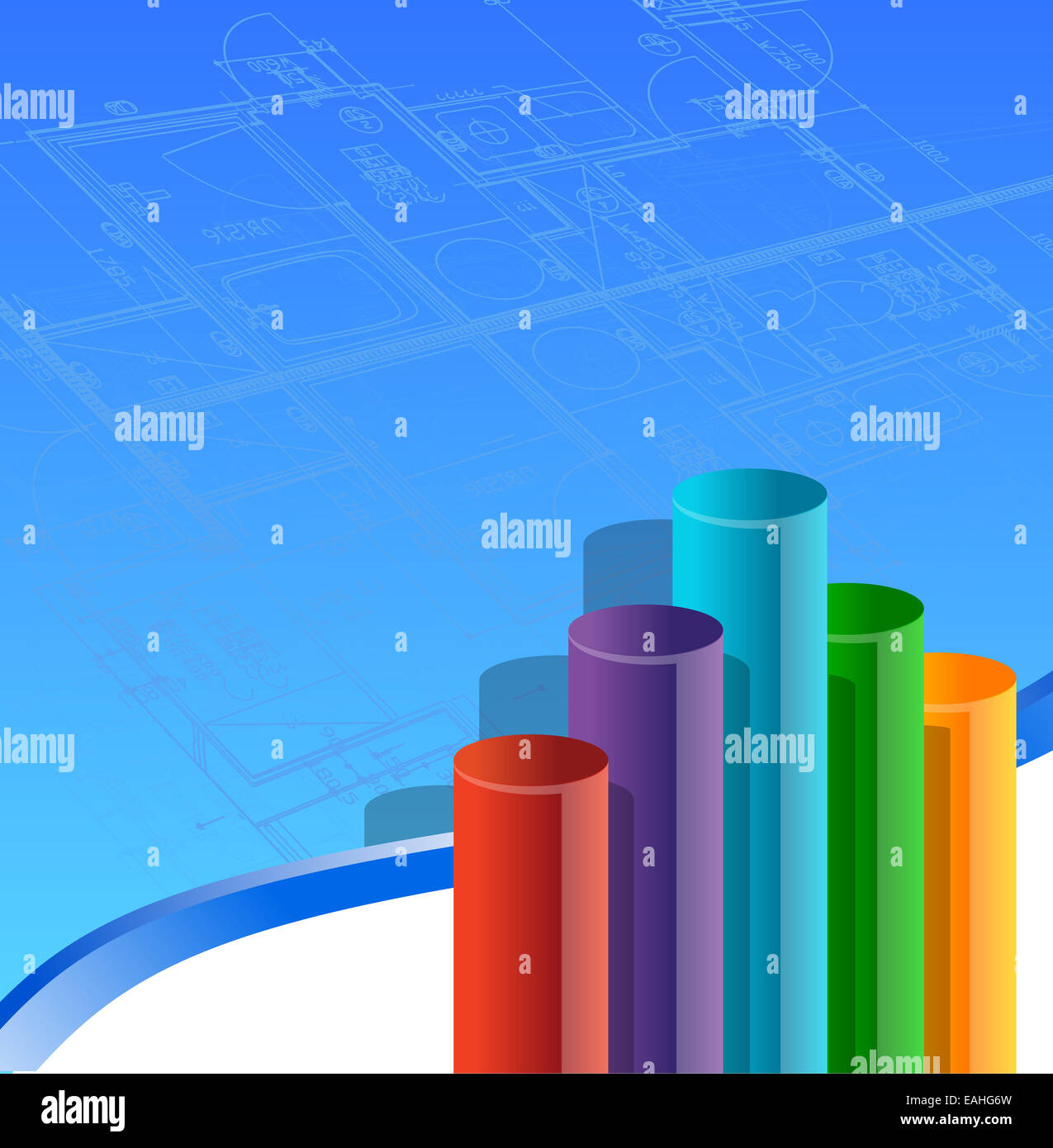 Architecture Business graph illustration design over an abstract ...