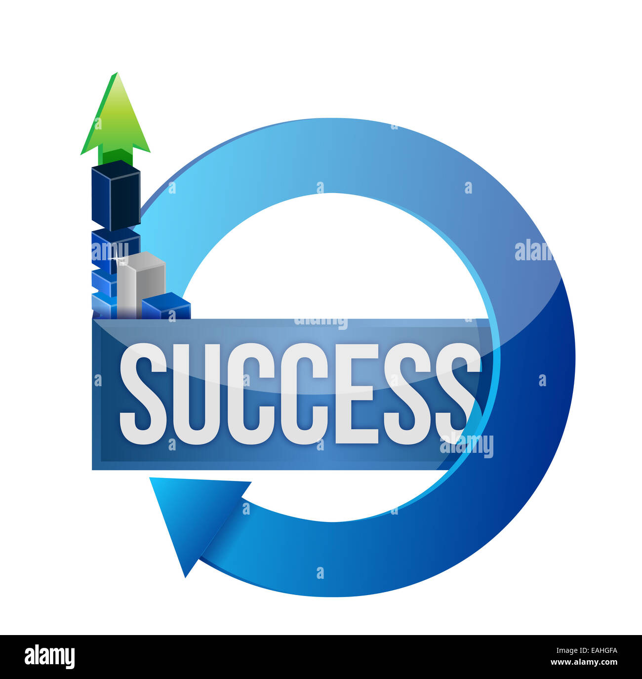 Success business blue cycle illustration design Stock Photo - Alamy