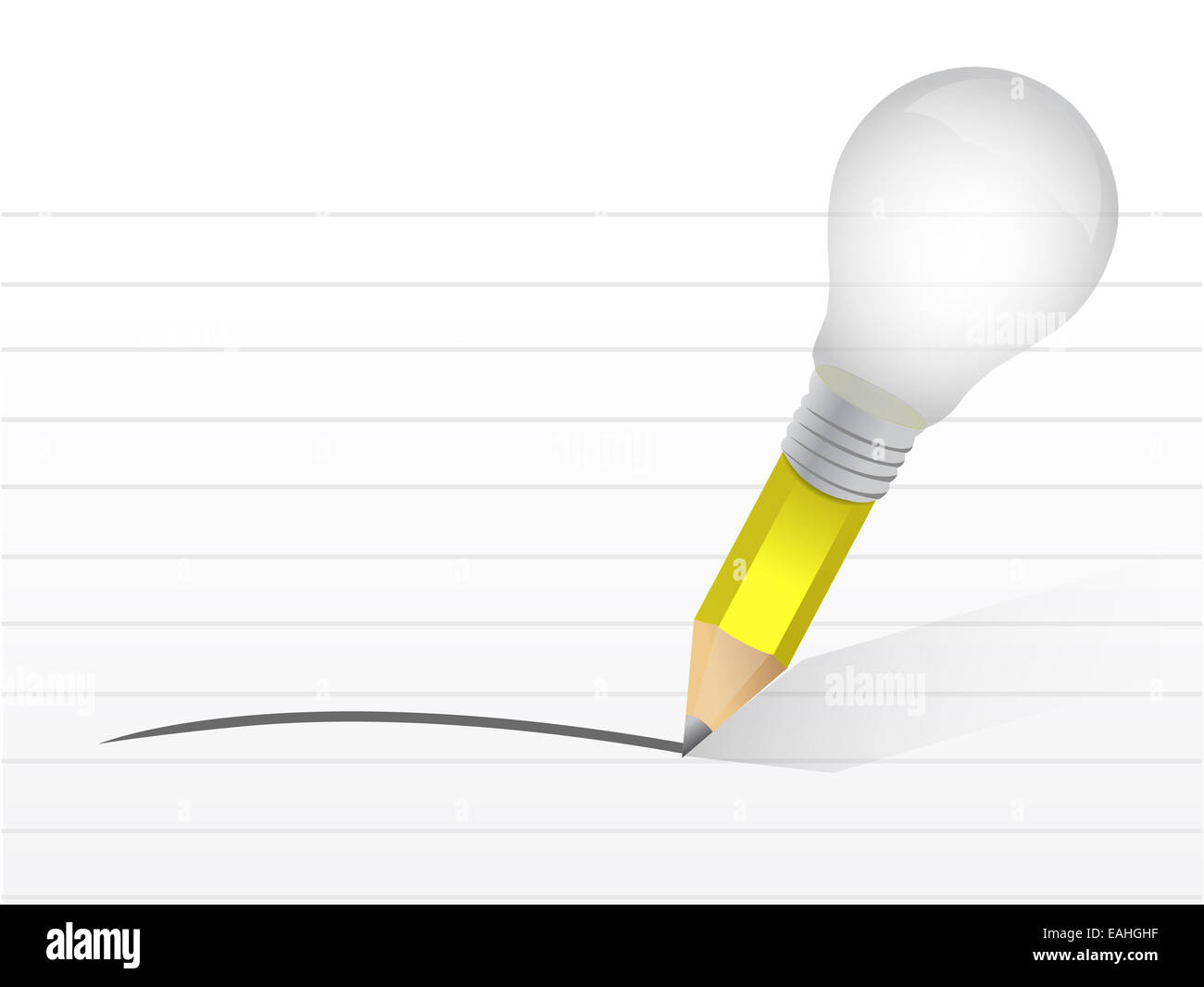 Light bulb and pencil. illustration design Stock Photo - Alamy