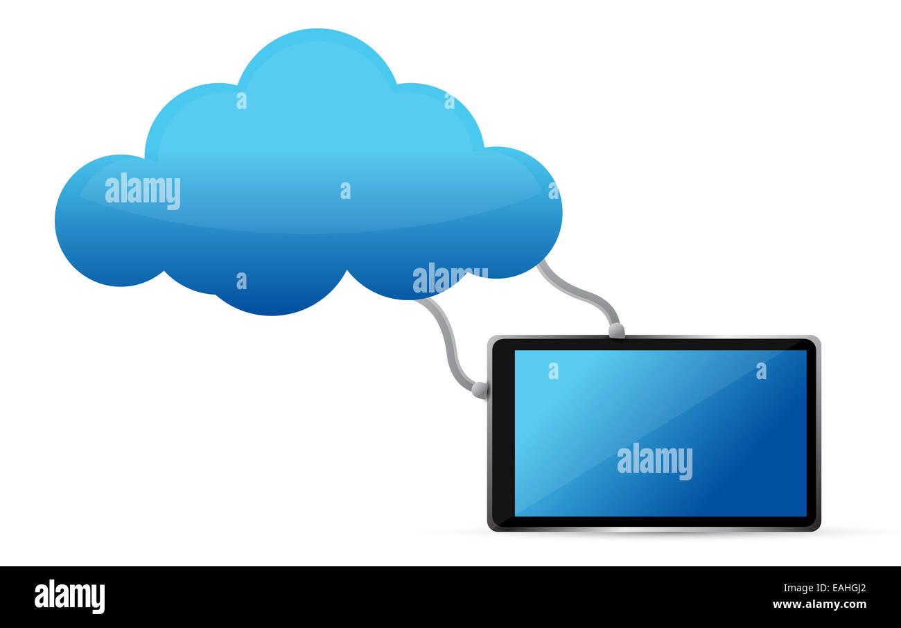 Laptop connected cloud server Cut Out Stock Images & Pictures - Alamy