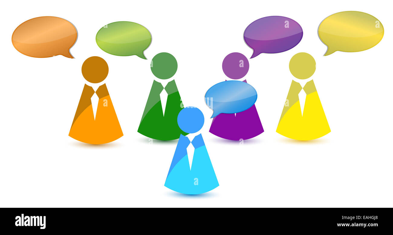 people talking illustration design over a white background Stock Photo ...