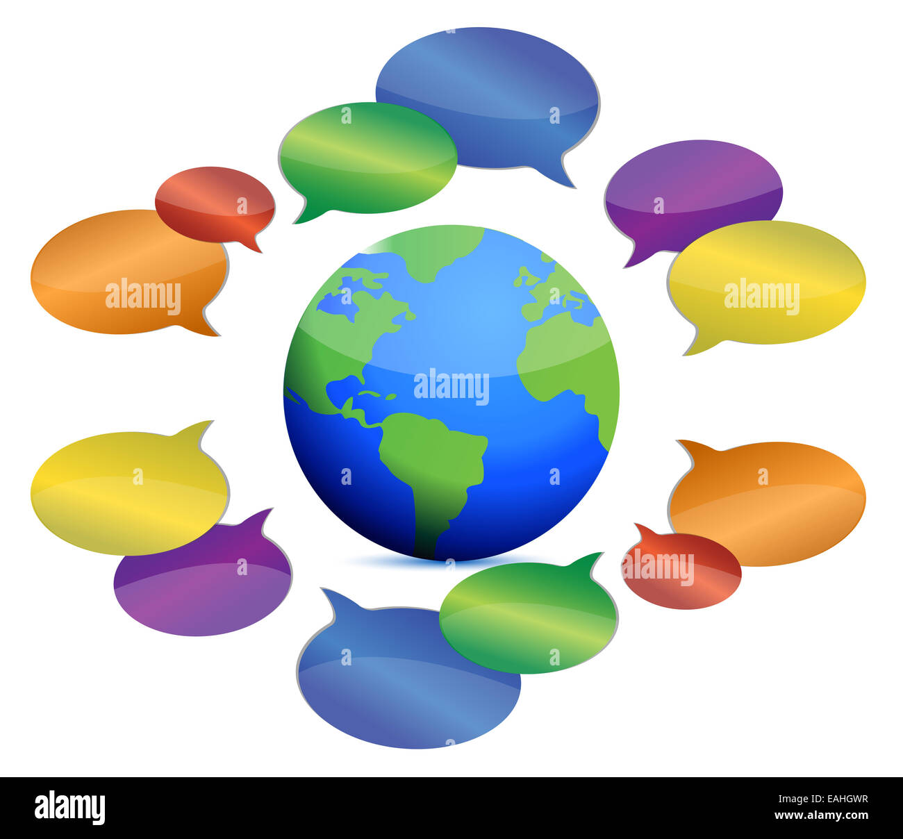 Globe made from thought bubbles Stock Photo - Alamy
